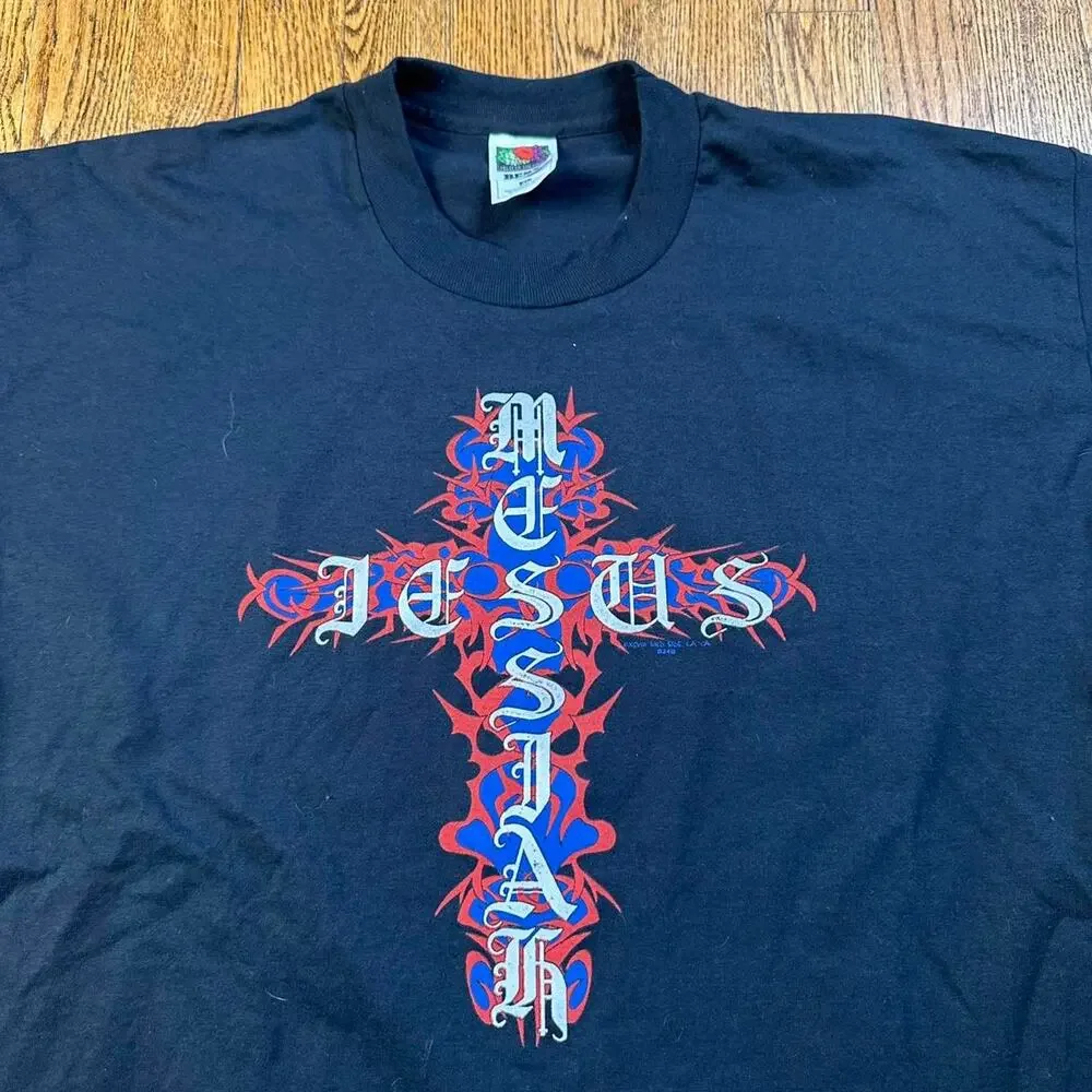 American Vintage | Shirts | Vintage 9s Jesus Messiah Cross Religious T ...